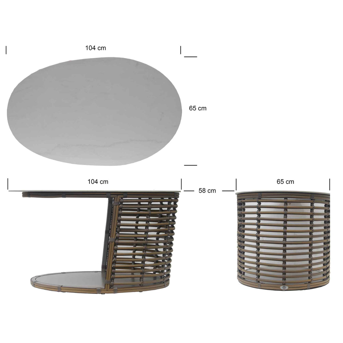 Ruby Auxiliary Table with Glass — Elevate Backyard